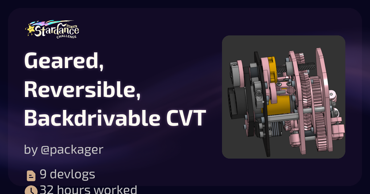 Geared, Reversible, Backdrivable CVT - Stardance